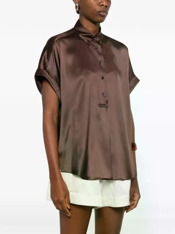 Brunello Cucinelli Buttoned Blouse - Brown