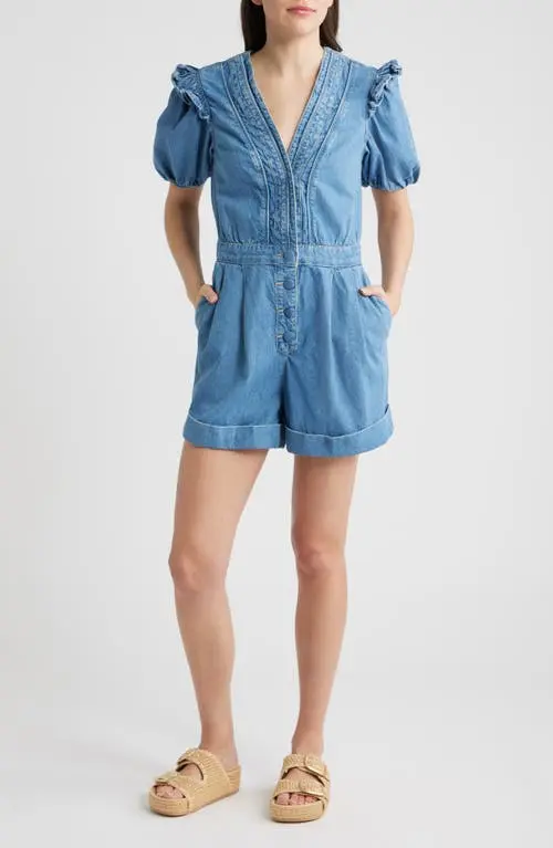 Farm Rio Ruffled Romper - Denim