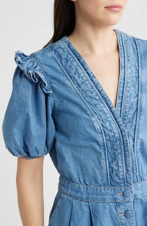 Farm Rio Ruffled Romper - Denim