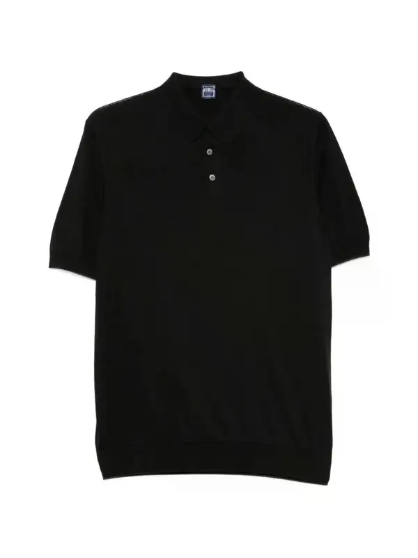 Fedeli Buttoned Polo Shirt - Black