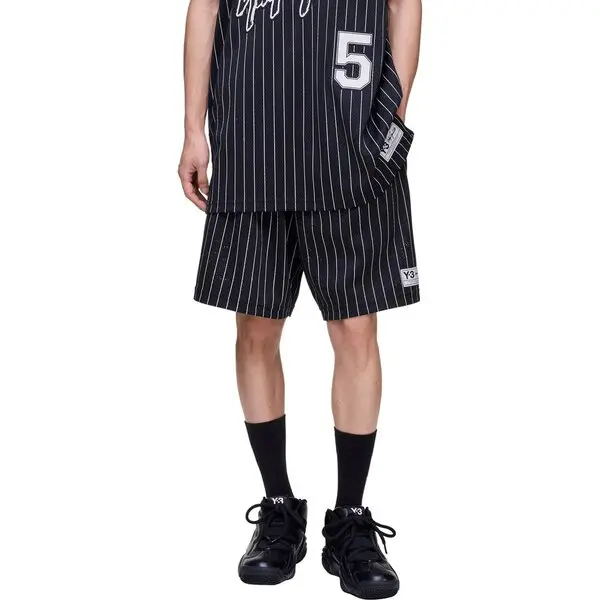 Y3 Mesh Pinstripe Shorts