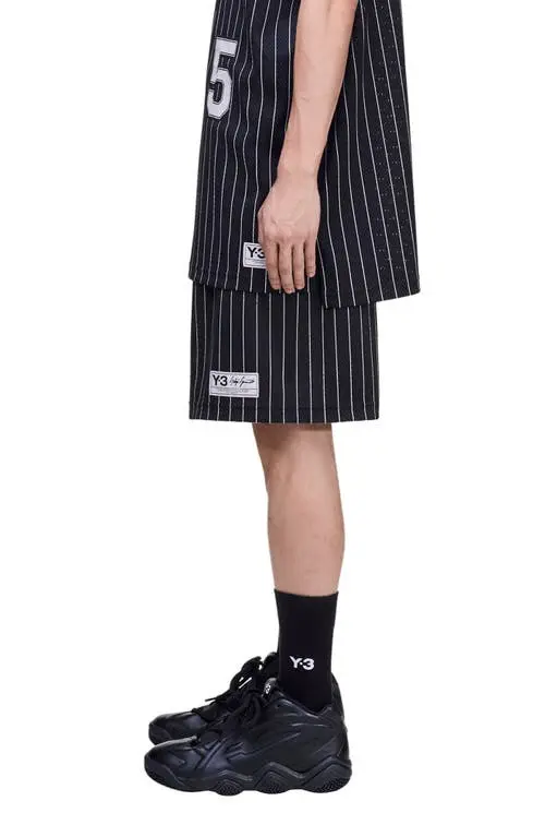 Y3 Mesh Pinstripe Shorts
