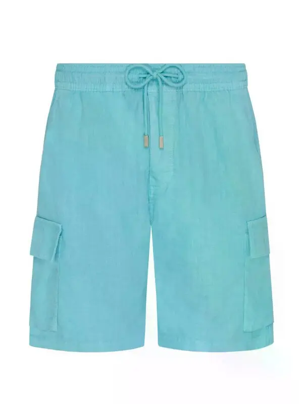 Vilebrequin Linen Cargo Bermuda Shorts - Blue
