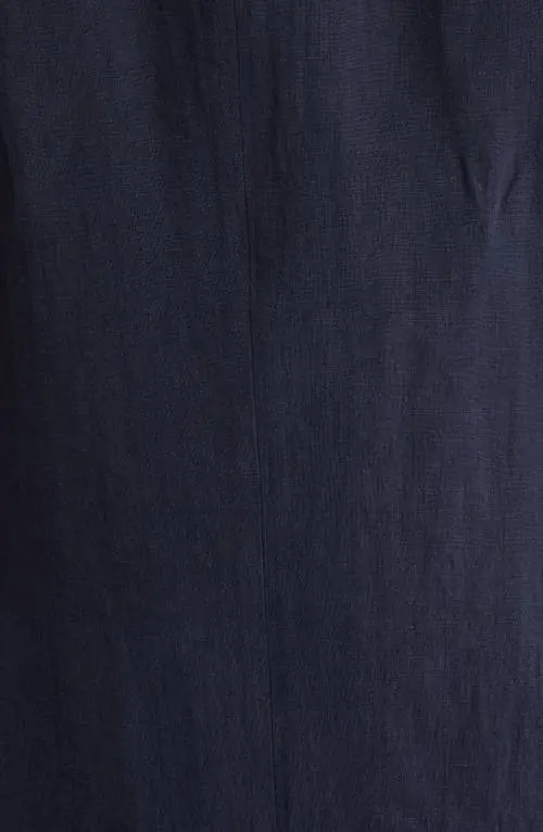 PERCIVAL Tailored Fit Solid Linen Blazer - Navy