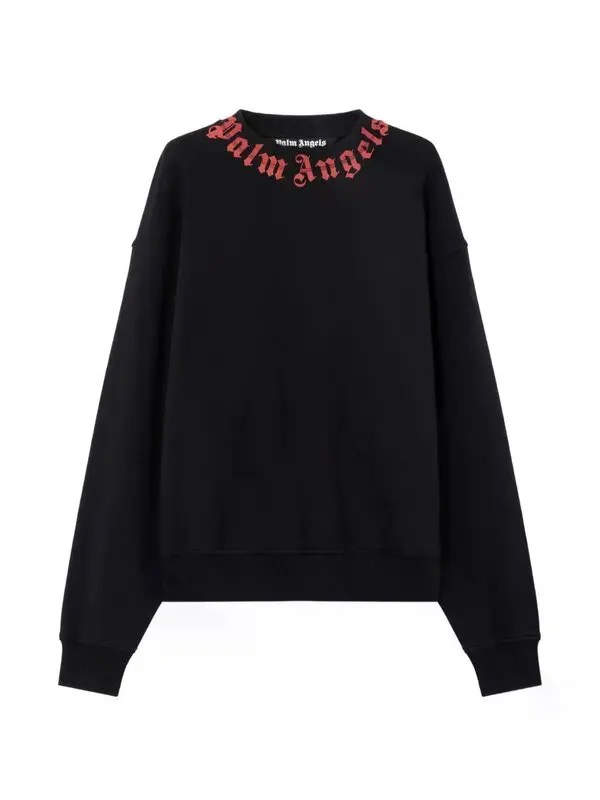 Palm Angels Logo Neck Sweatshirt - Black