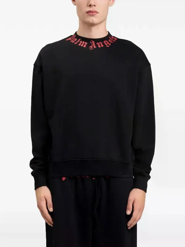 Palm Angels Logo Neck Sweatshirt - Black