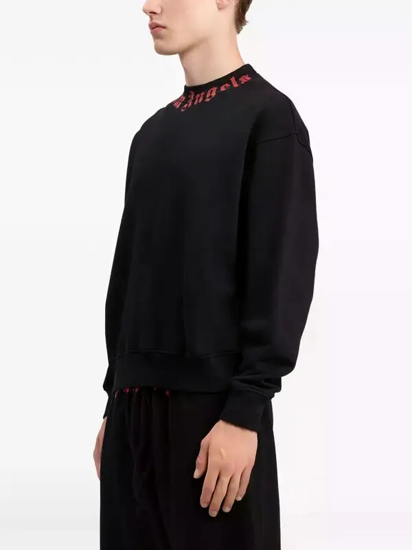 Palm Angels Logo Neck Sweatshirt - Black