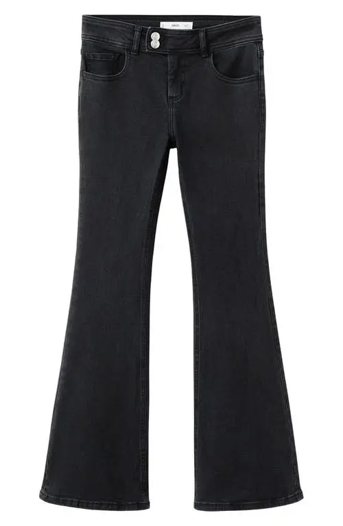 Mango Button Tab Low Rise Flare Jeans