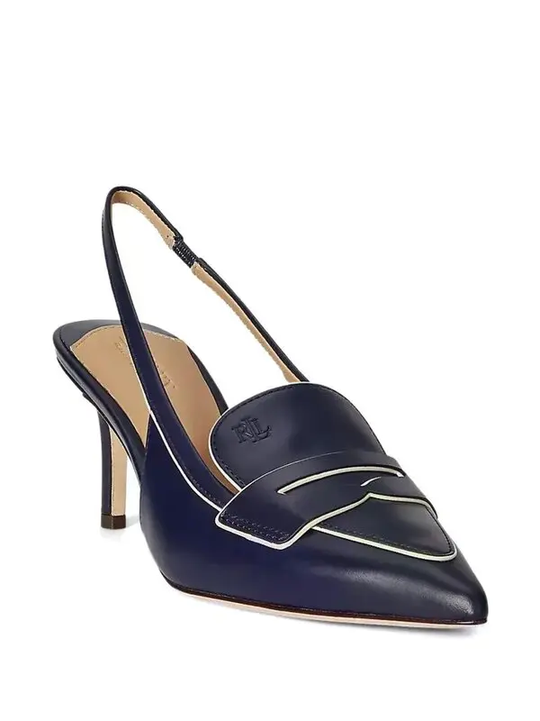 Ralph Lauren Pointed Penny-detail Pumps - Blue