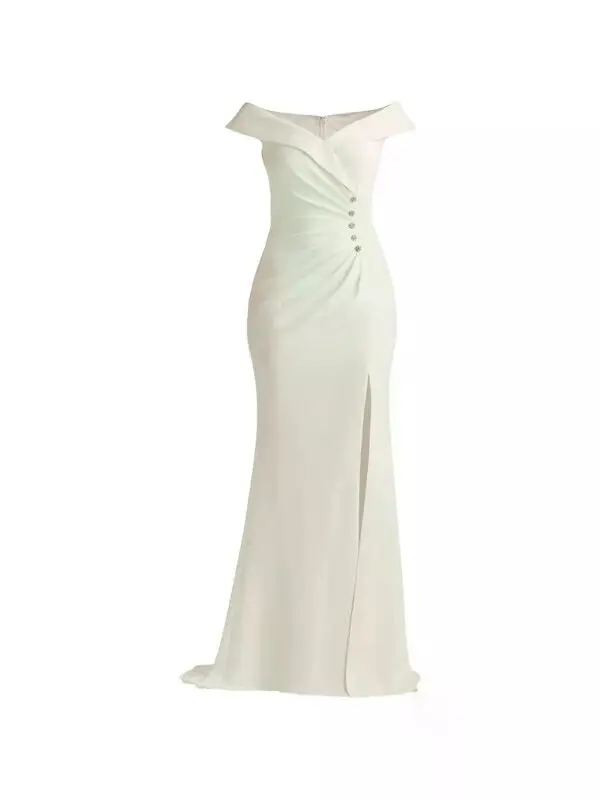 Tadashi Shoji Embellished Slit Dress - Neutrals