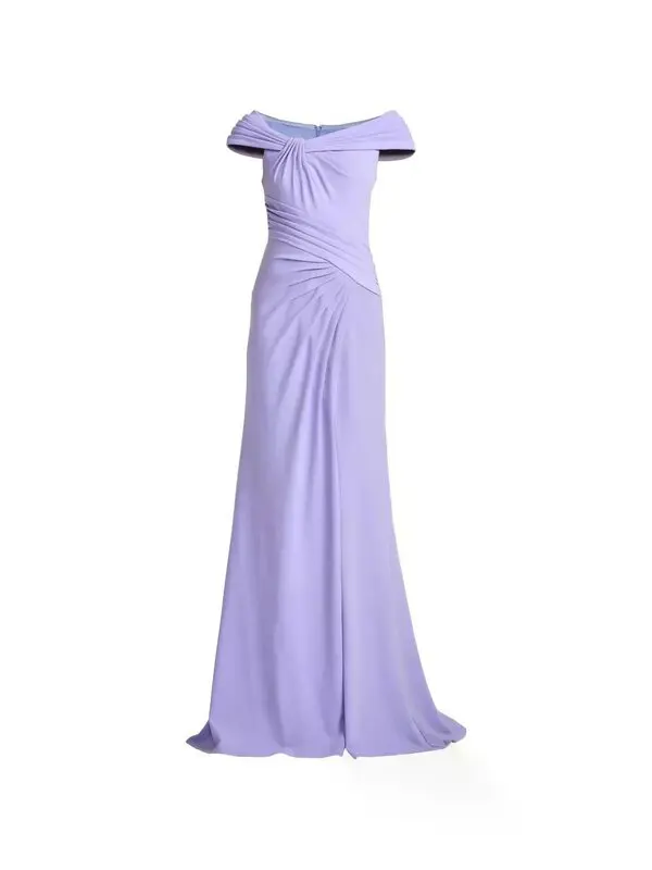 Tadashi Shoji Off-shoulder Split Hem Gown - Purple