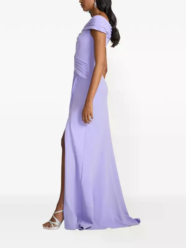 Tadashi Shoji Off-shoulder Split Hem Gown - Purple
