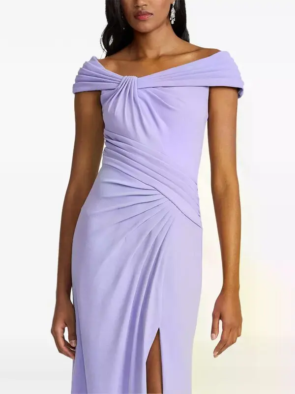 Tadashi Shoji Off-shoulder Split Hem Gown - Purple