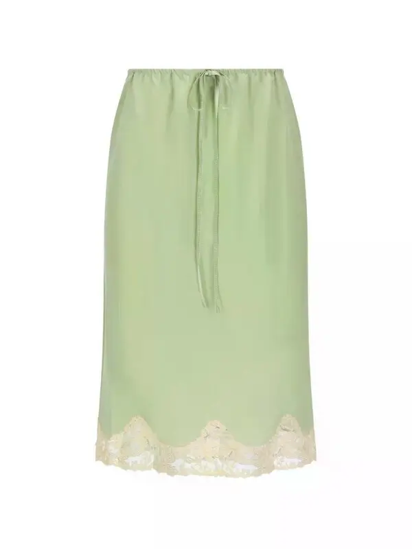 Saint Laurent Lace Trim Midi Skirt