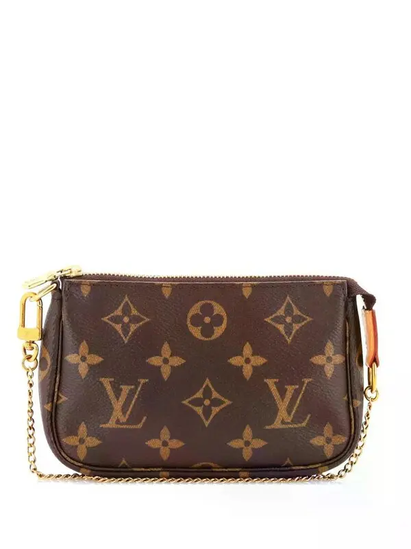 LOUIS VUITTON Pochette Accessoires Monogram Canvas Mini Clutch Bag - Brown