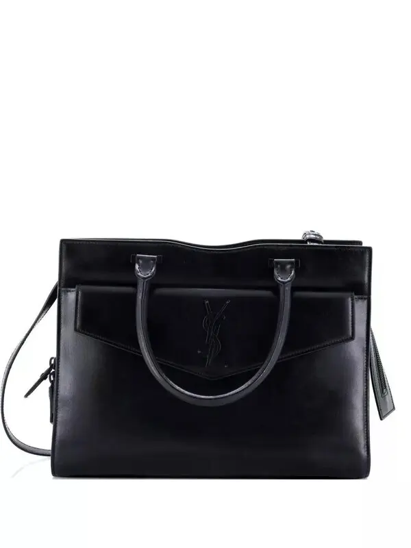 Saint Laurent Uptown Leather Medium Tote Bag - Black