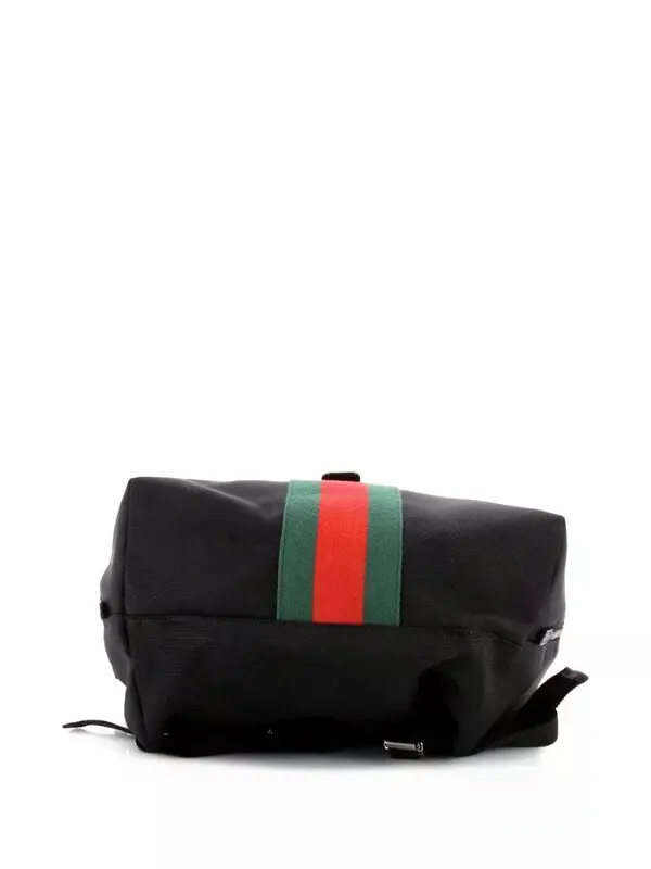 Gucci Web Fold Over Techno Canvas Medium Backpack