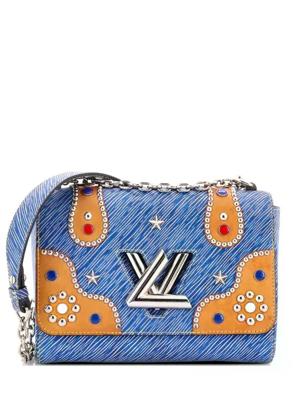 LOUIS VUITTON Twist Handbag Studded Epi Leather Mm Crossbody Bag - Blue
