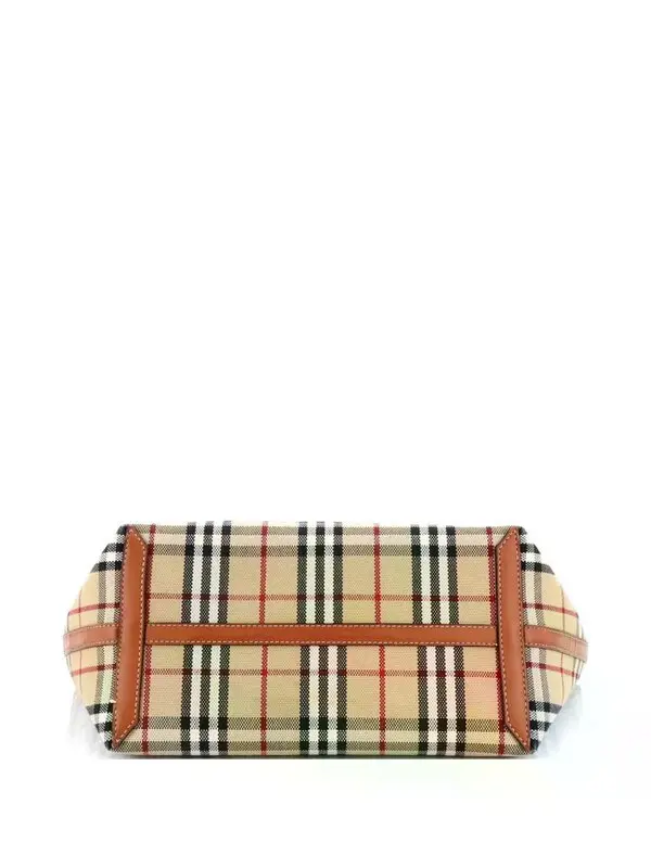 Burberry London Vintage Check Canvas Small Tote Bag - Brown