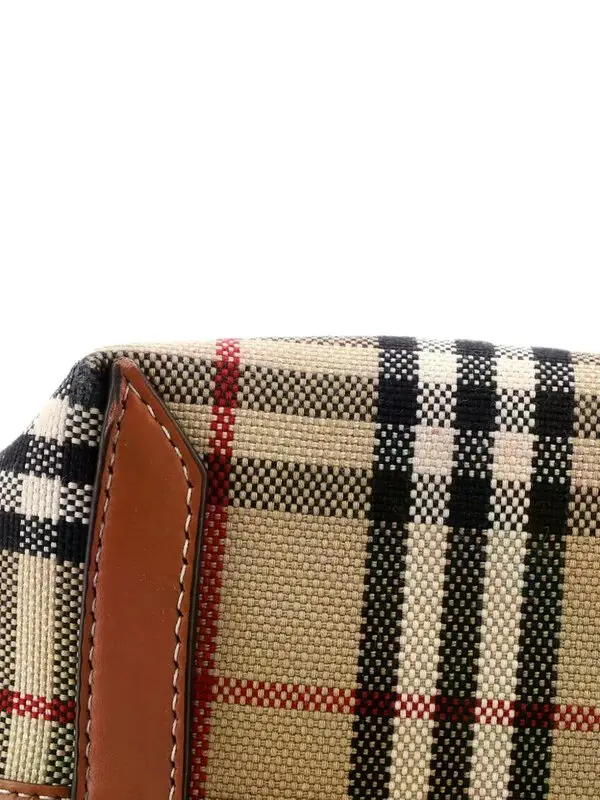 Burberry London Vintage Check Canvas Small Tote Bag - Brown