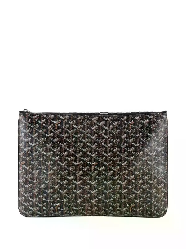 Goyard Senat Zip Coated Canvas Gm Pouch - Black