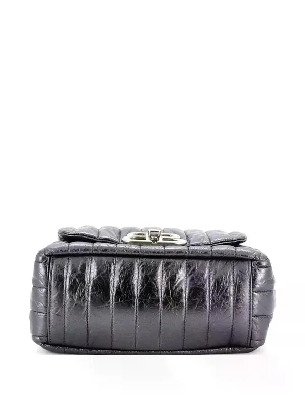 Balenciaga Monaco Sling Bag Padded Quilted Leather Small Shoulder Bag - Silver