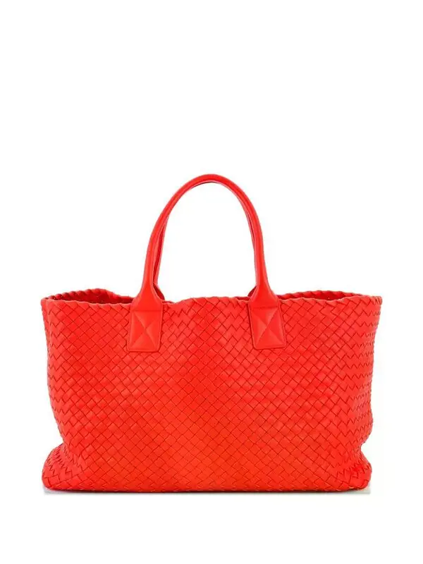 Bottega Veneta Cabat Intrecciato Nappa Medium Tote Bag - Red