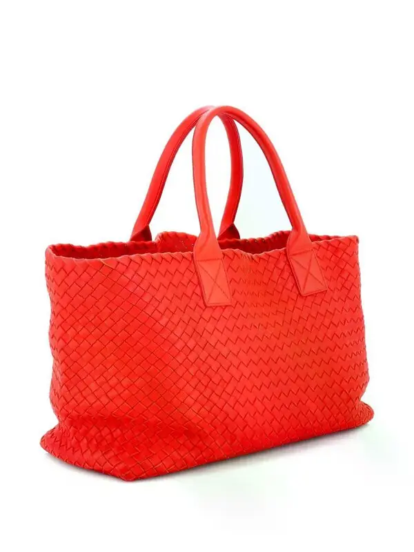 Bottega Veneta Cabat Intrecciato Nappa Medium Tote Bag - Red