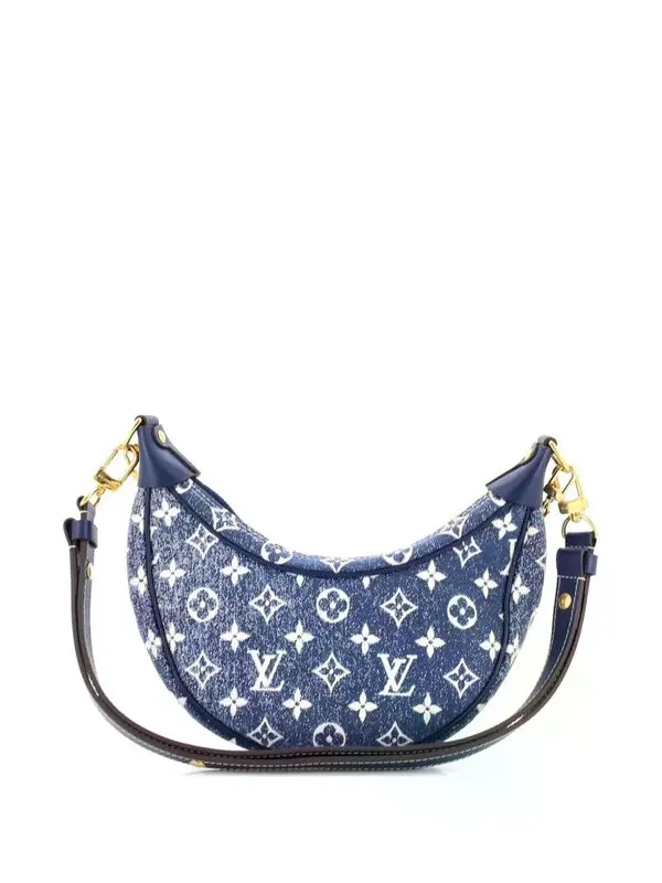 LOUIS VUITTON Loop Handbag Monogram Jacquard Denim Hobo Bag - Blue