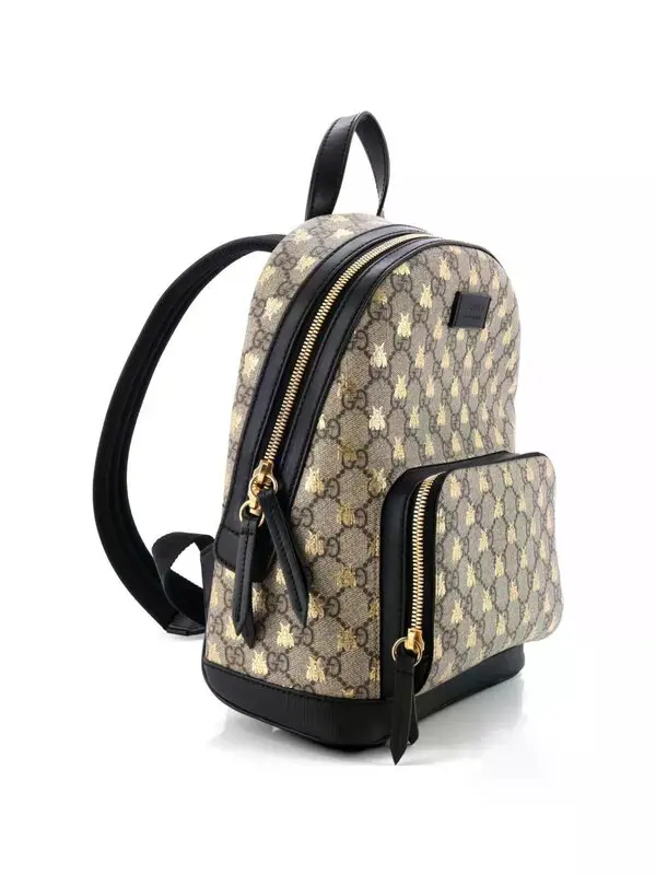 Gucci Zip Pocket Printed Gg Coated Canvas Small Backpack