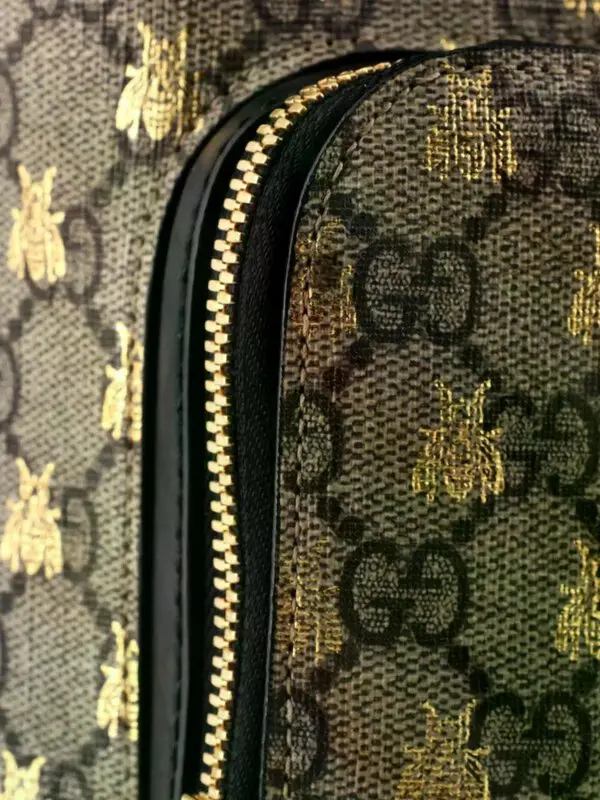 Gucci Zip Pocket Printed Gg Coated Canvas Small Backpack