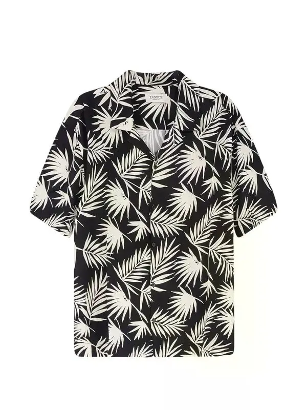 LANEUS Bowling Collar Printed Shirt