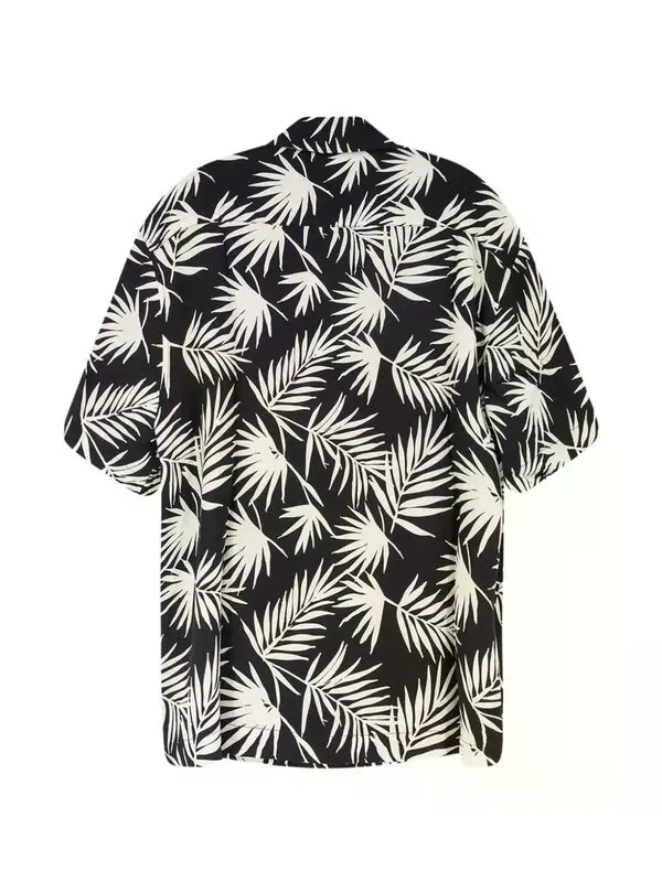 LANEUS Bowling Collar Printed Shirt