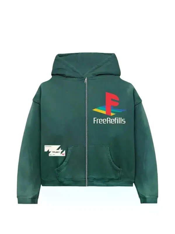 FREE REFILLS Full Zip Graphic Hoodie - Green