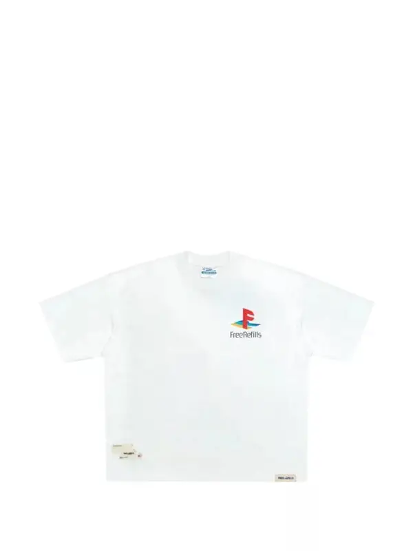 FREE REFILLS Fade Wash Logo T-shirt - White