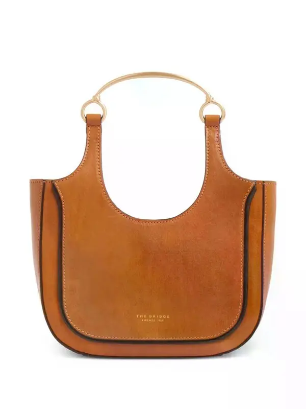 THE BRIDGE Top Handle Leather Mini Clutch - Brown