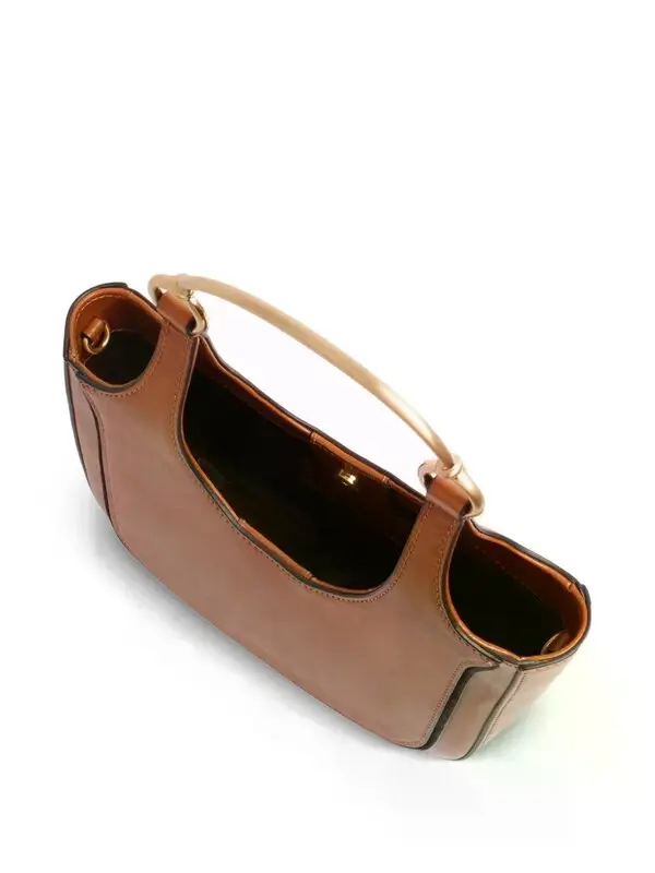 THE BRIDGE Top Handle Leather Mini Clutch - Brown