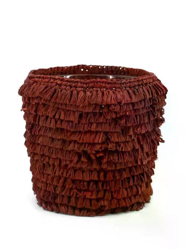 IBELIV Wood Raffia-covering Scented Candle - Brown
