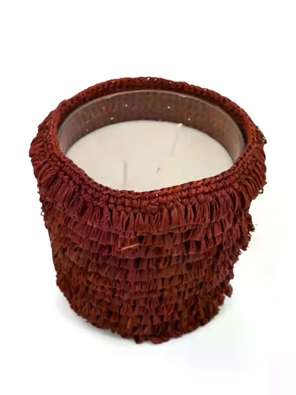 IBELIV Wood Raffia-covering Scented Candle