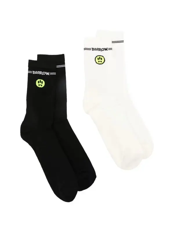 BARROW Ribbed Logo Socks - Black