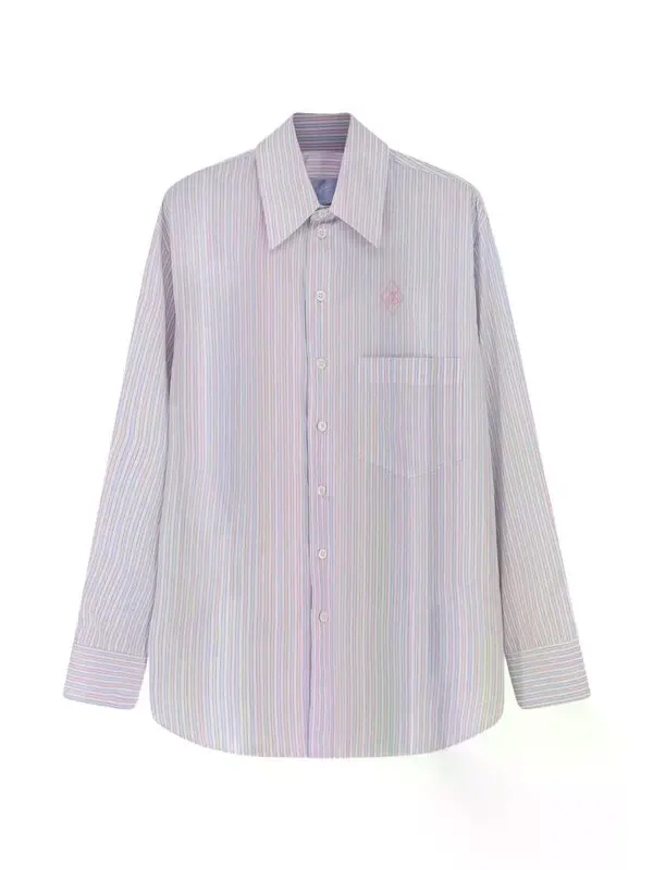 Seafarer Logo-embroidered Striped Shirt - White