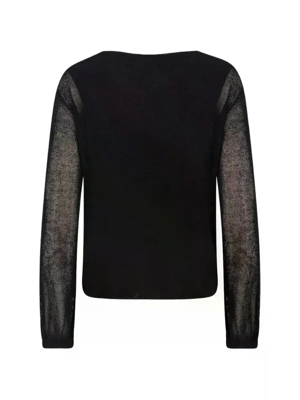 SEMICOUTURE Long-sleeved Cotton Sweater - Black