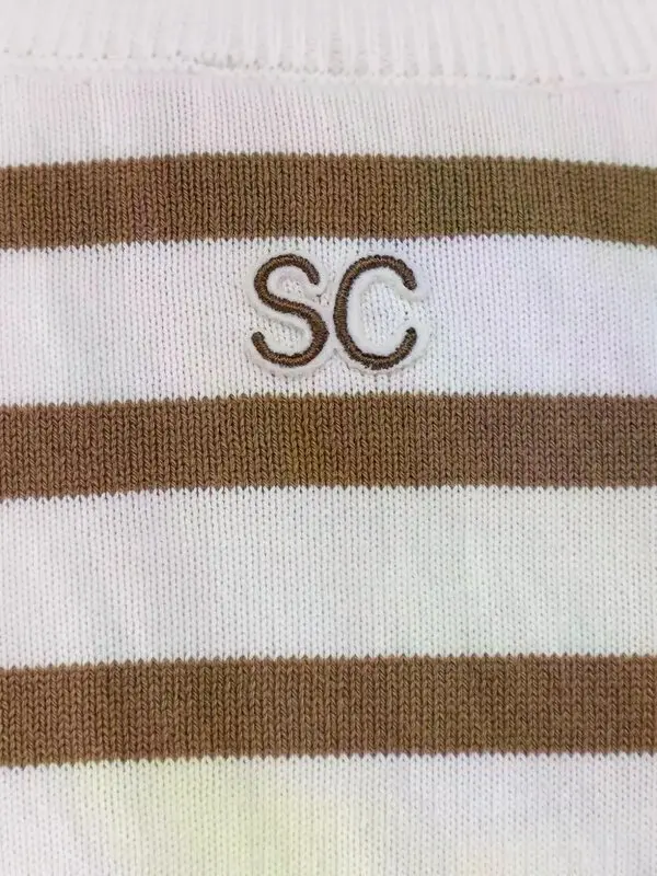 SEMICOUTURE Aurora Striped Sweater - White