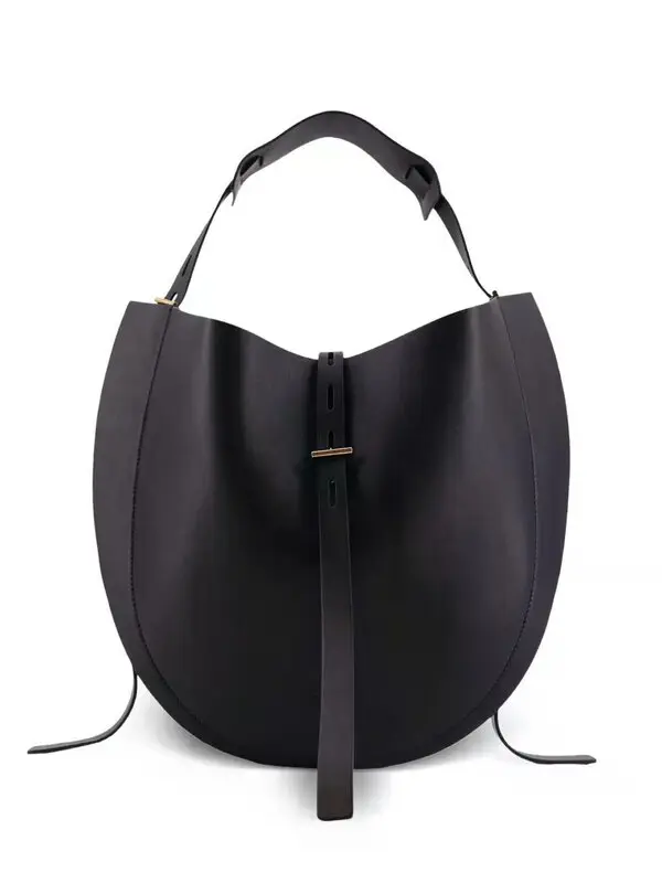 MINOBOSSI Lizzie Adjustable-strap Leather Shoulder Bag - Black