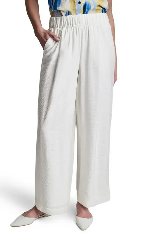 Dkny Rumpled Voile Pull-on Pants - Ivory