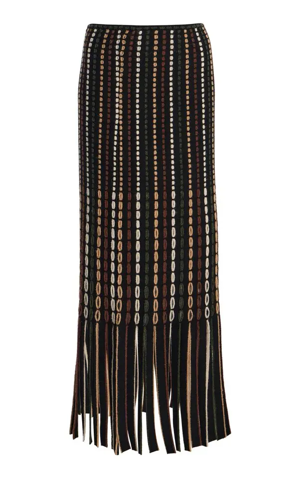 Ulla Johnson Ineze Fringe Wool Maxi Skirt - Multi