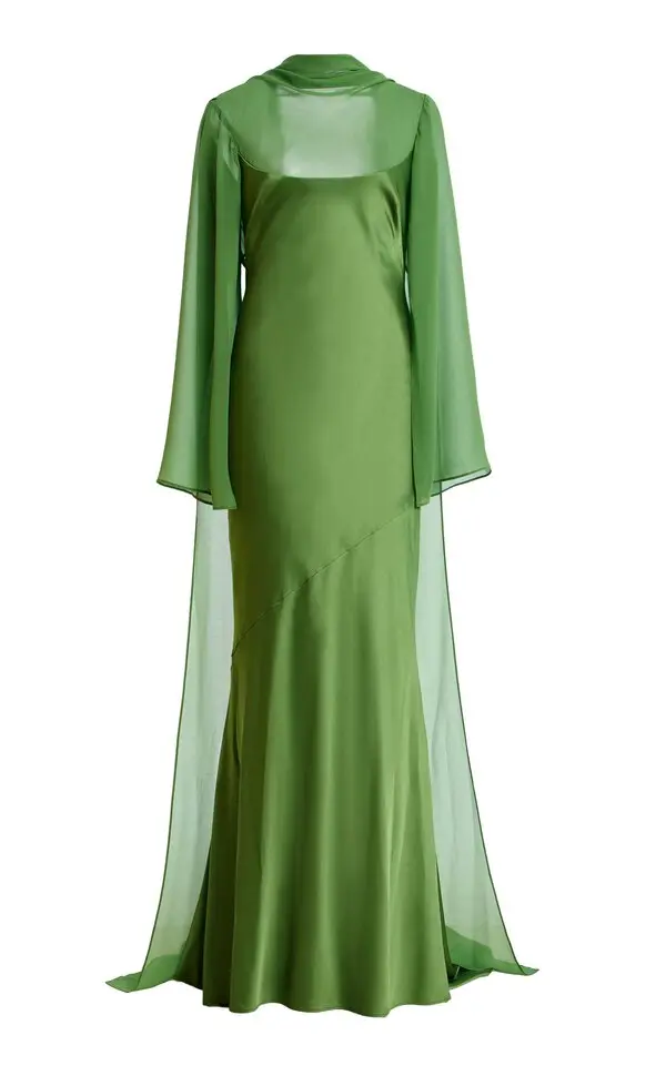 Significant Other Devlyn Sheer-overlay Gown - Green
