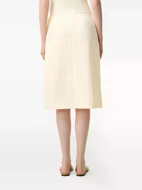 AMI Paris Wool Midi Skirt With Large Buckle