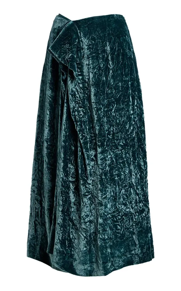 Ulla Johnson Elan Velvet Wide-leg Pants - Dark Green