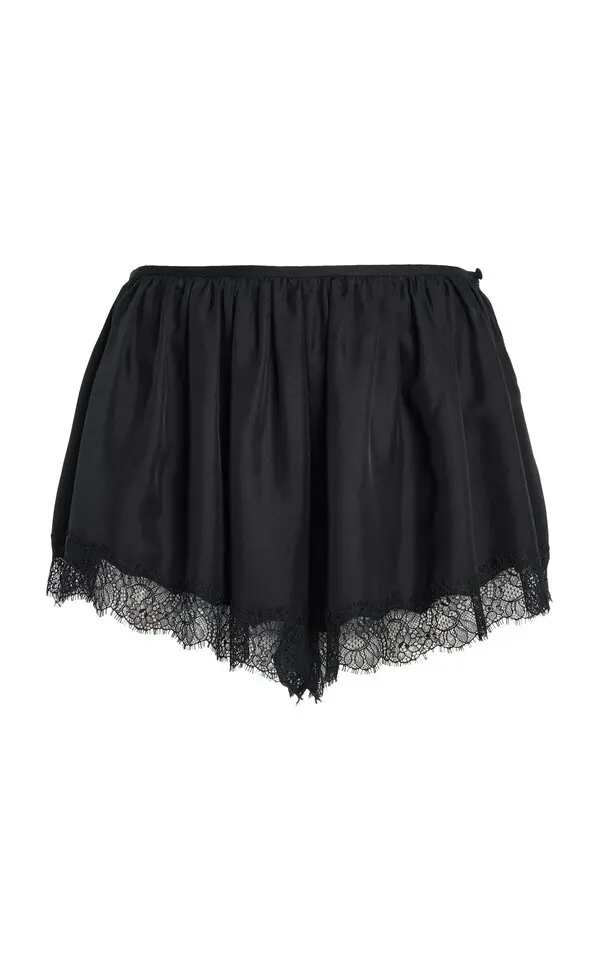 Ulla Johnson Georgiana Lace-trimmed Silk Mini Shorts - Black